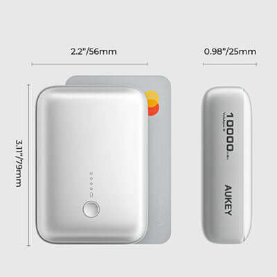 Aukey PB-Y55 Spark Mini 10000mAh Compact Fast Charging Power Bank with ...