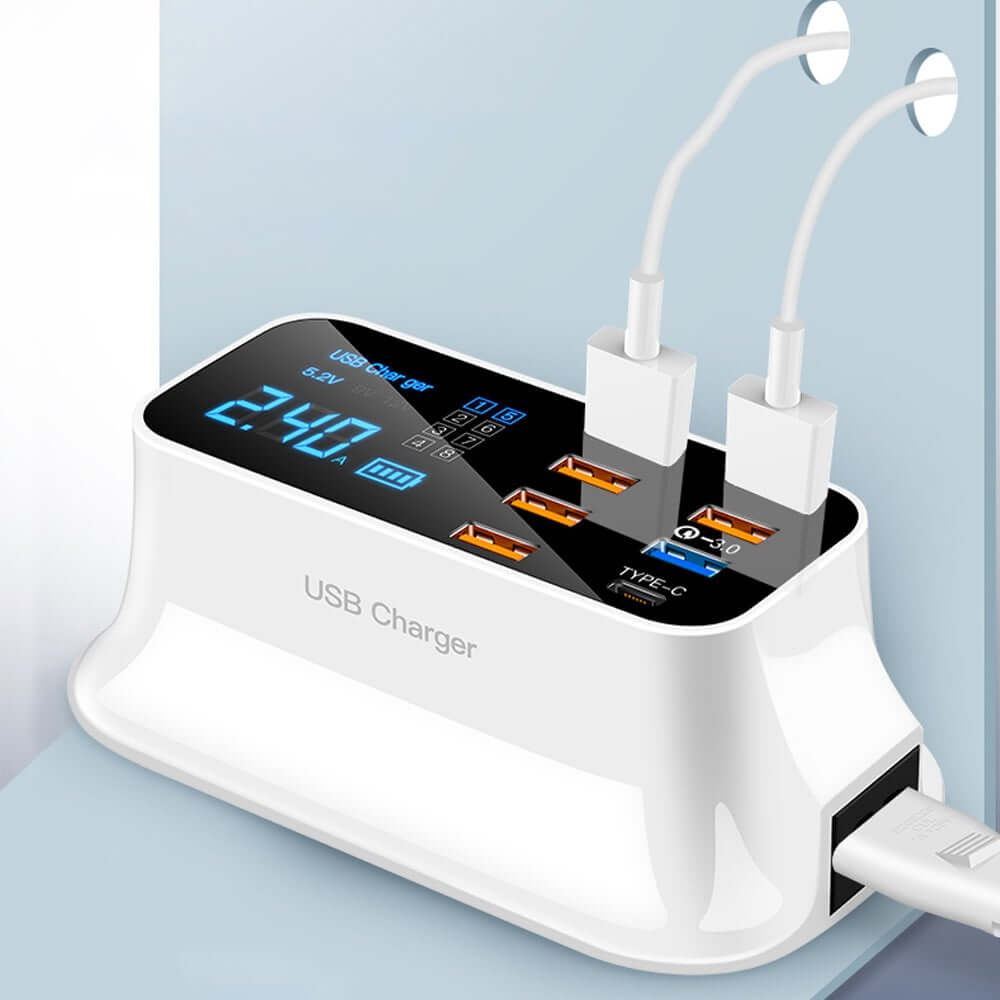 40W 8 Ports Fast Charger with LED Display | Executive Door Gifts
