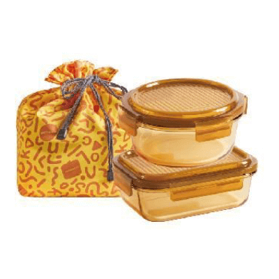 LocknLock Amber Glass Lunch Box 3pcs Set | Executive Door Gifts