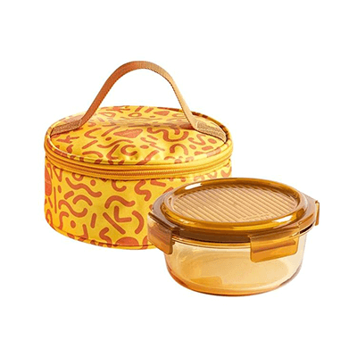 LocknLock Rhine Dynamic Amber Round Glass Lunch Box 2pcs Set ...