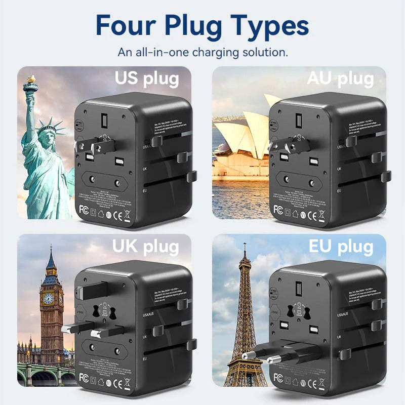 Vention 3-Port USB Universal Travel Adapter | Executive Door Gifts